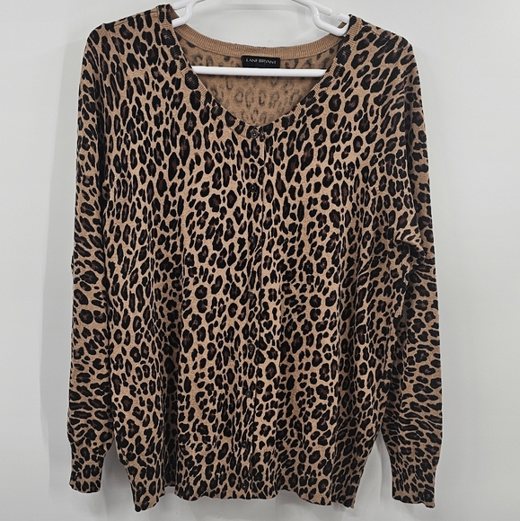 Lane Bryant | Sweaters | Lane Bryant Leopard Print Cardigan Sweater Tan ...